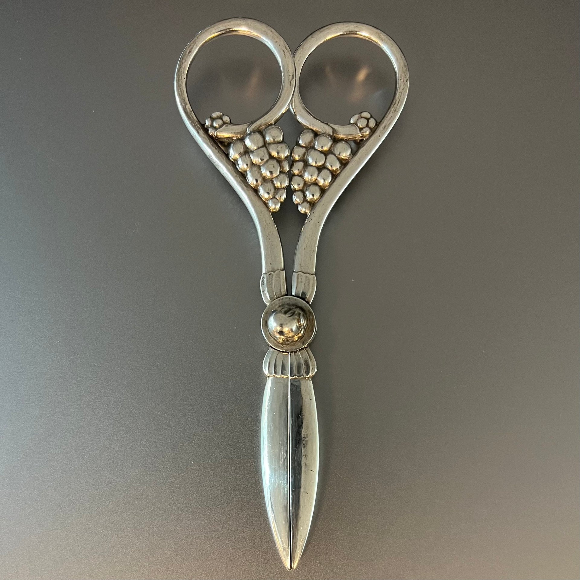 solid silver grape scissors
