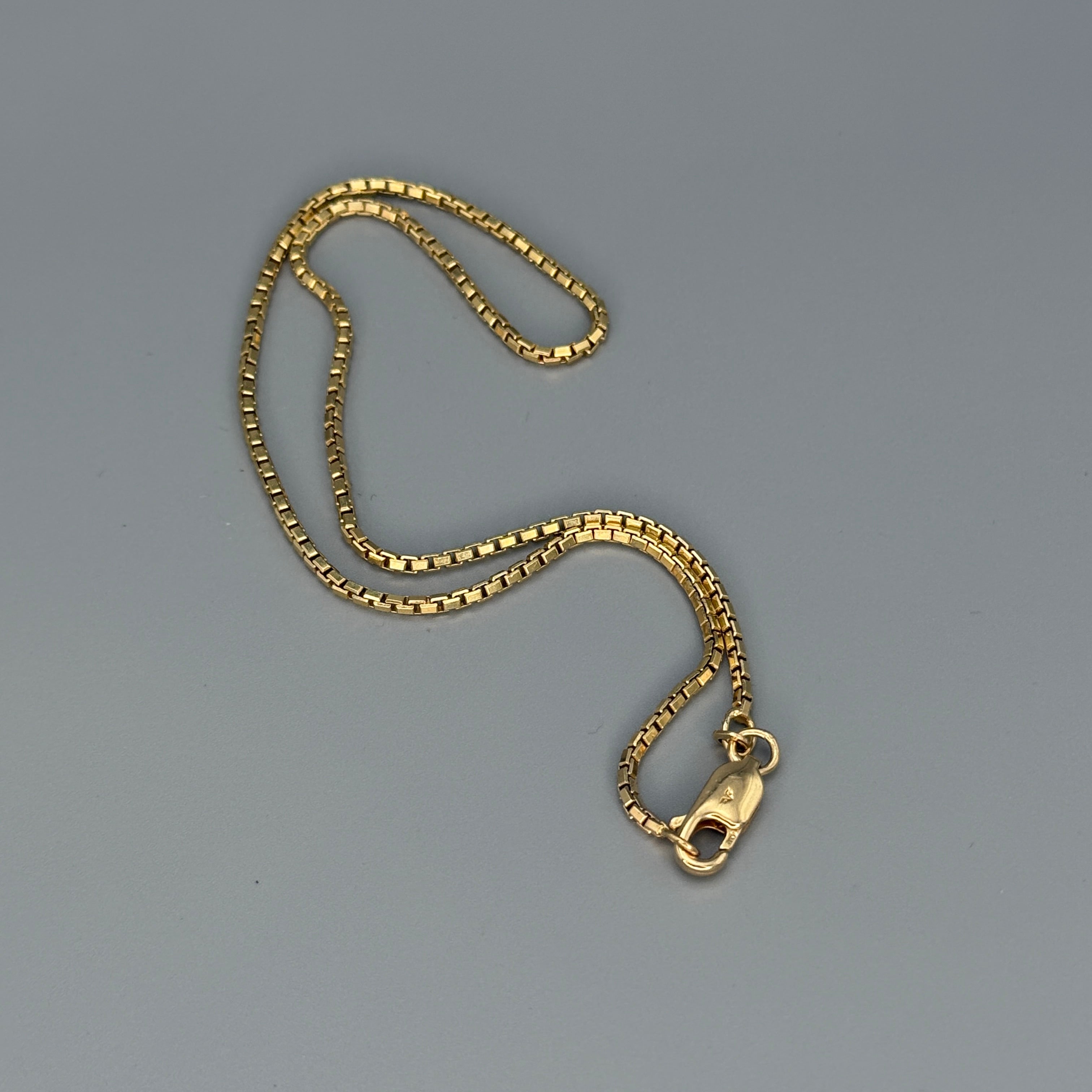 Estate 14KT Gold Box Chain Necklace – Gallery 925