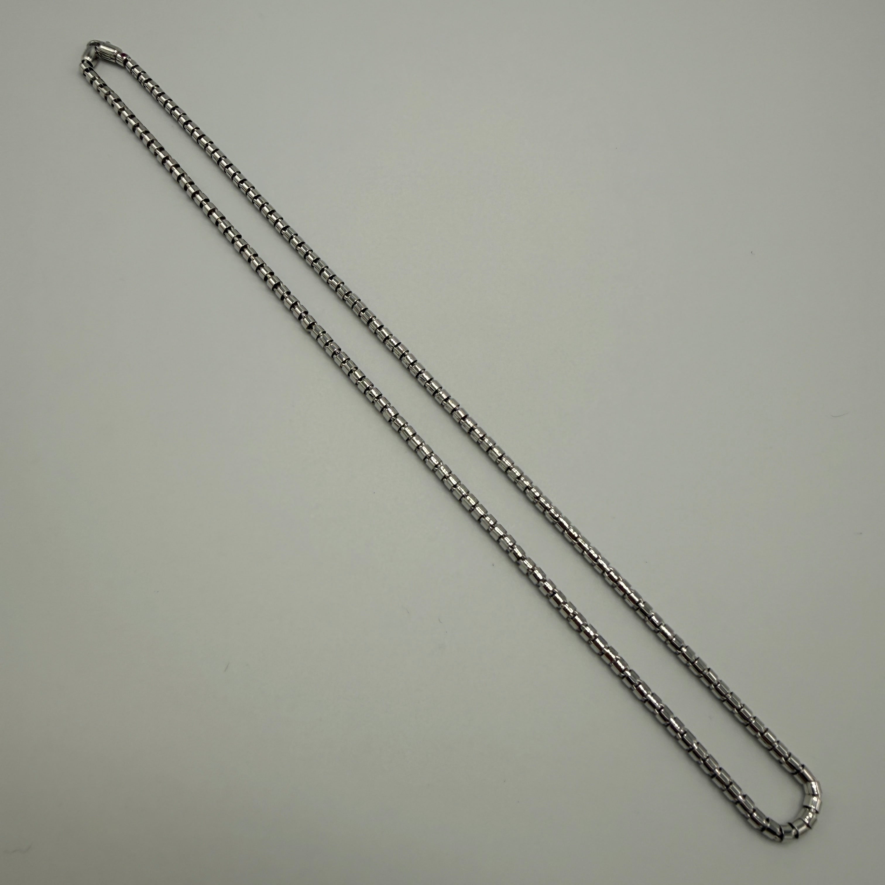 Estate 18kt White Gold Tubular Chain Necklace – Gallery 925